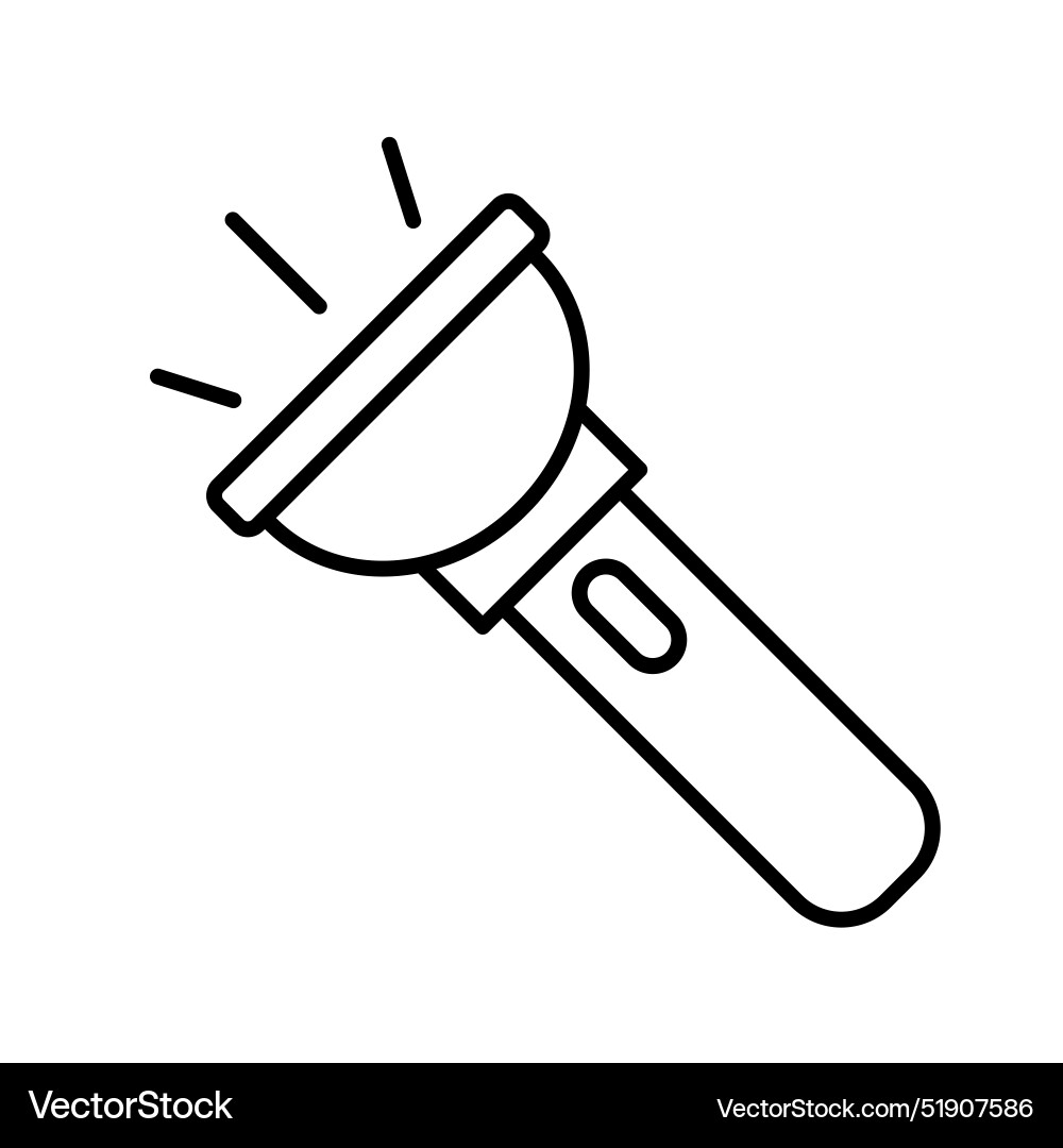 Flashlight icon in thin line style graphic design Vector Image