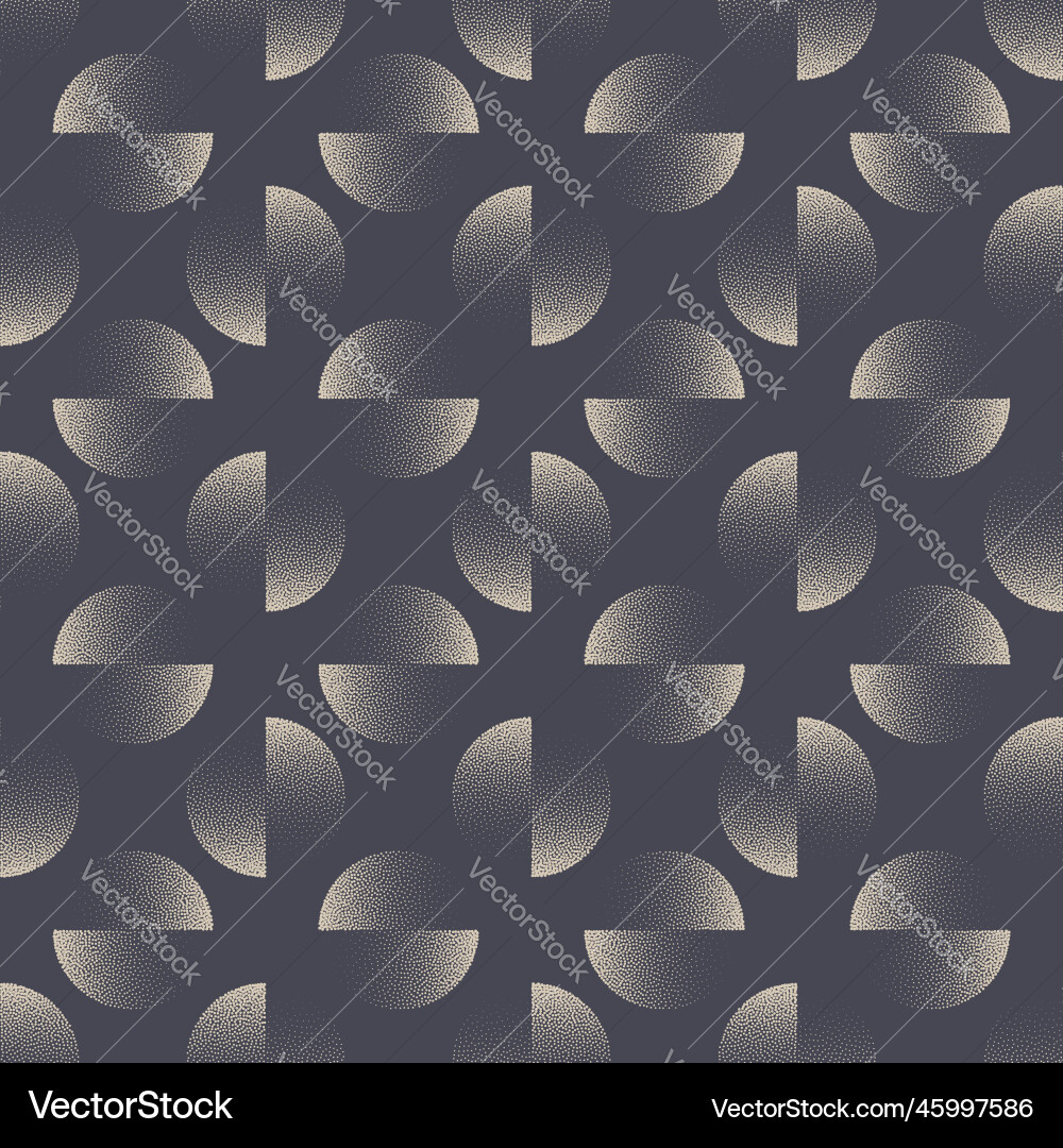 Graphic split circles seamless pattern dot work Vector Image