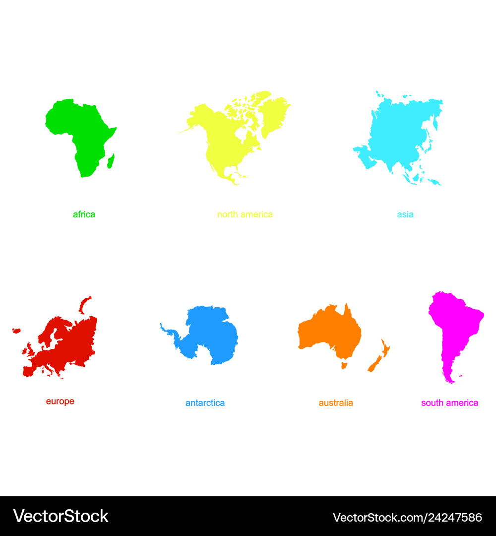 Icon with world map and continents Royalty Free Vector Image