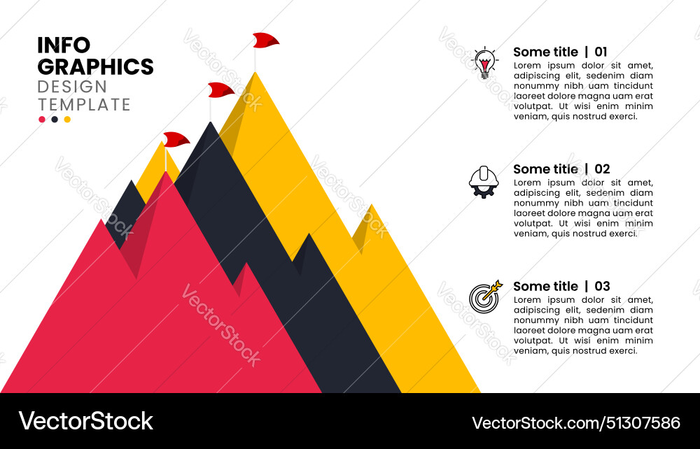 Infographic template 3 abstract mountains Vector Image