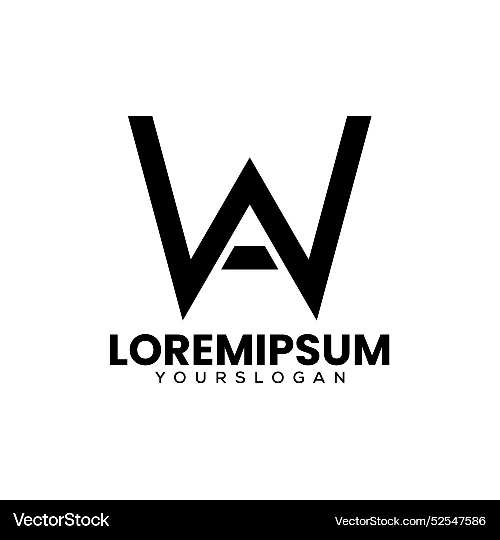 Letter w a logo design Royalty Free Vector Image