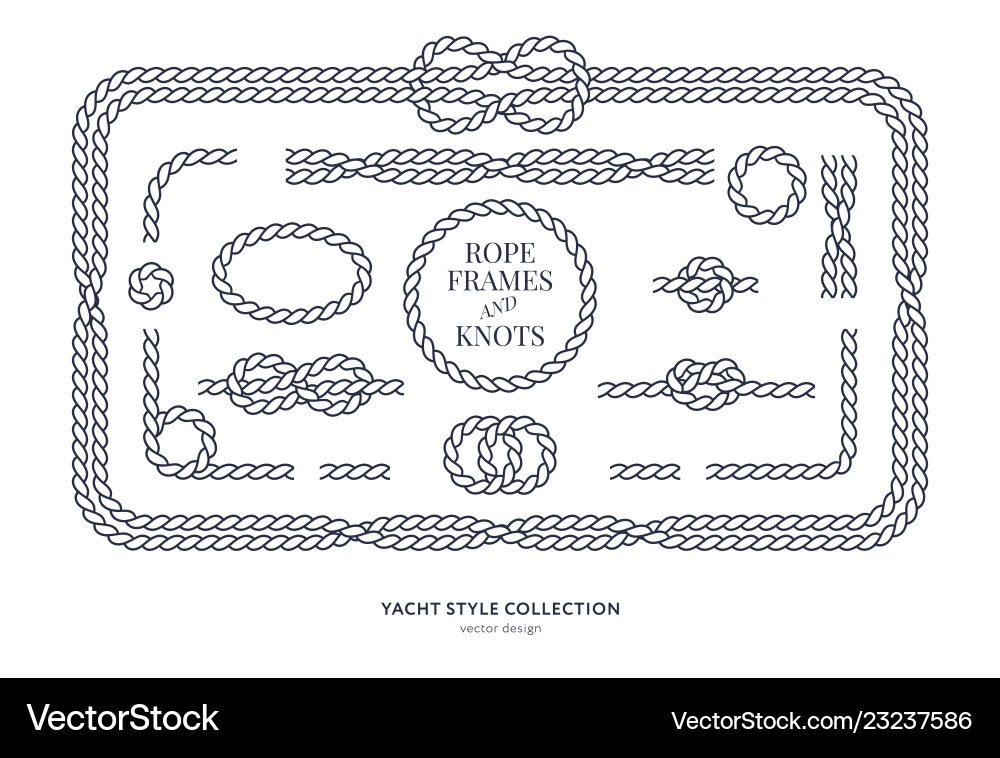 Nautical Rope Knots & Frames Royalty Free Vector Image