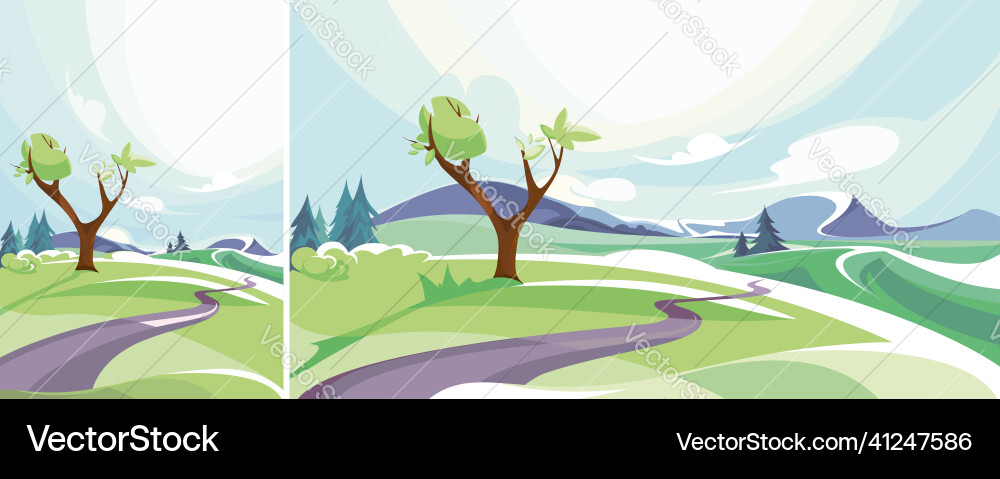 Spring outdoor scene Royalty Free Vector Image