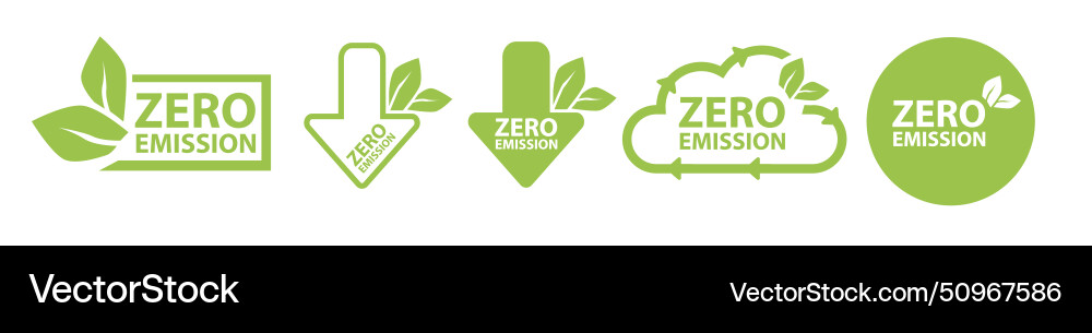 Zero emission carbon neutral greenhouse gas Vector Image