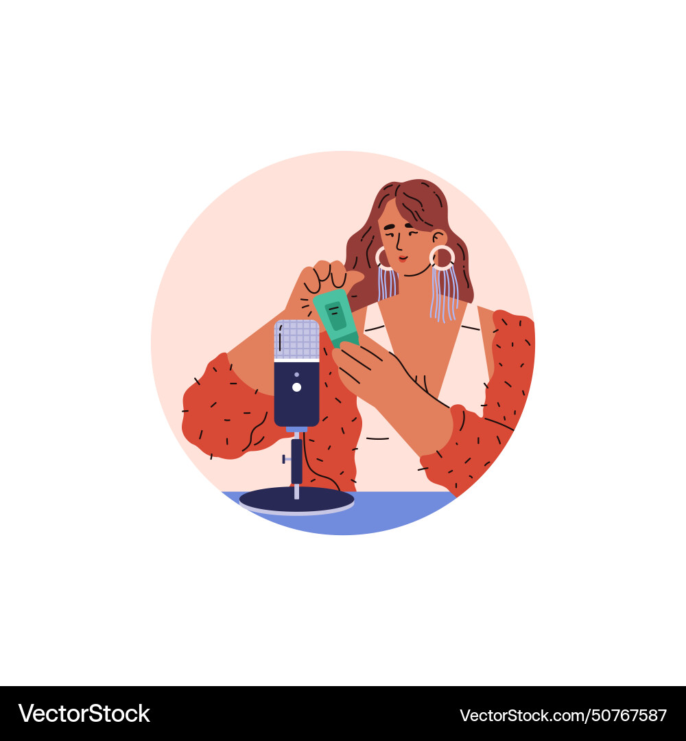 Asmr recording session Royalty Free Vector Image