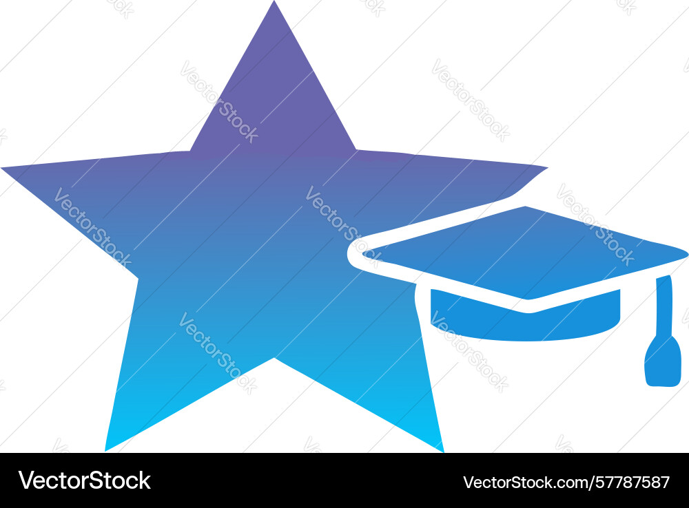 Blue star graduation success symbol design Vector Image