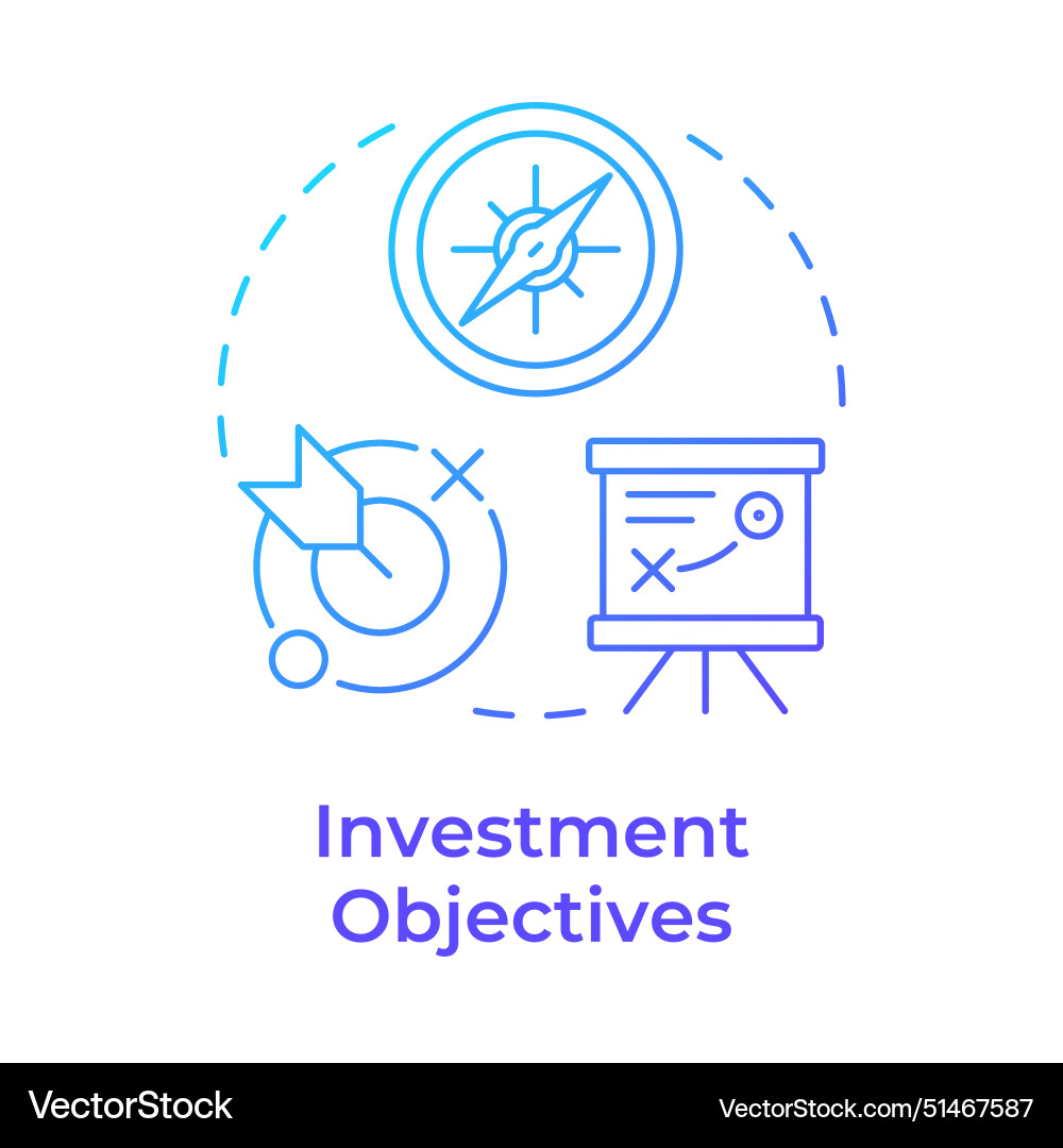 Investment objectives blue gradient concept icon Vector Image