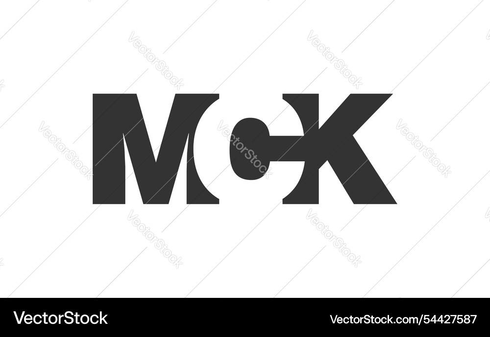 Mck bold and unique editable font logo for tech Vector Image