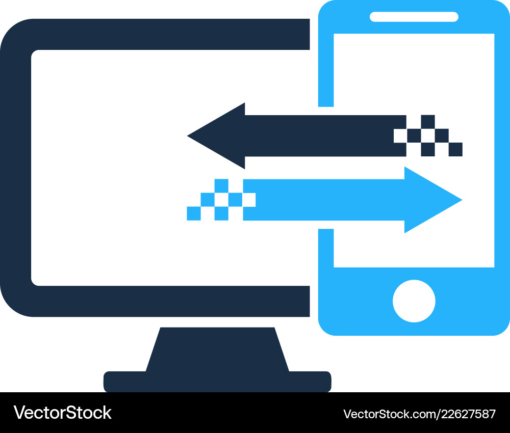 Mobile computer logo icon design Royalty Free Vector Image