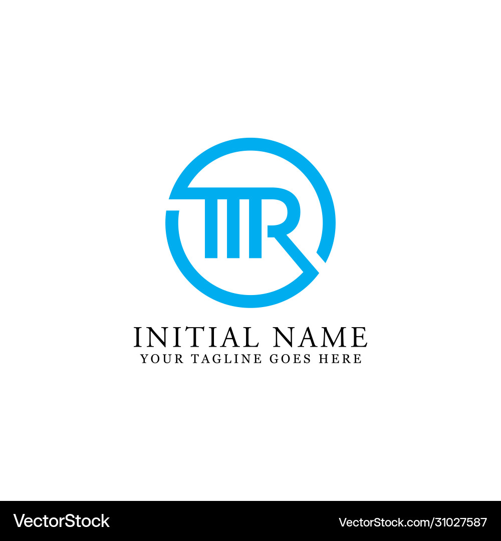 MR Initial Blue Circle Logo Royalty Free Vector Image