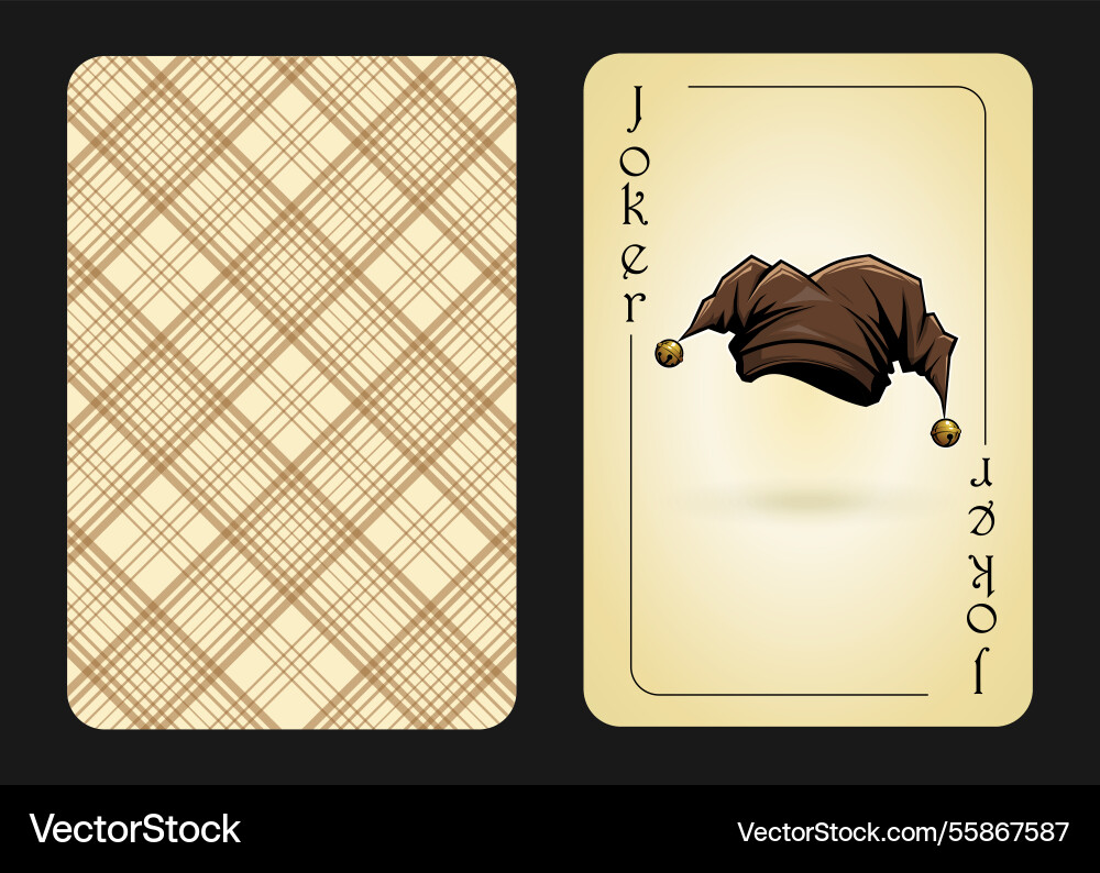 Playing card joker with a jesters cap black Vector Image