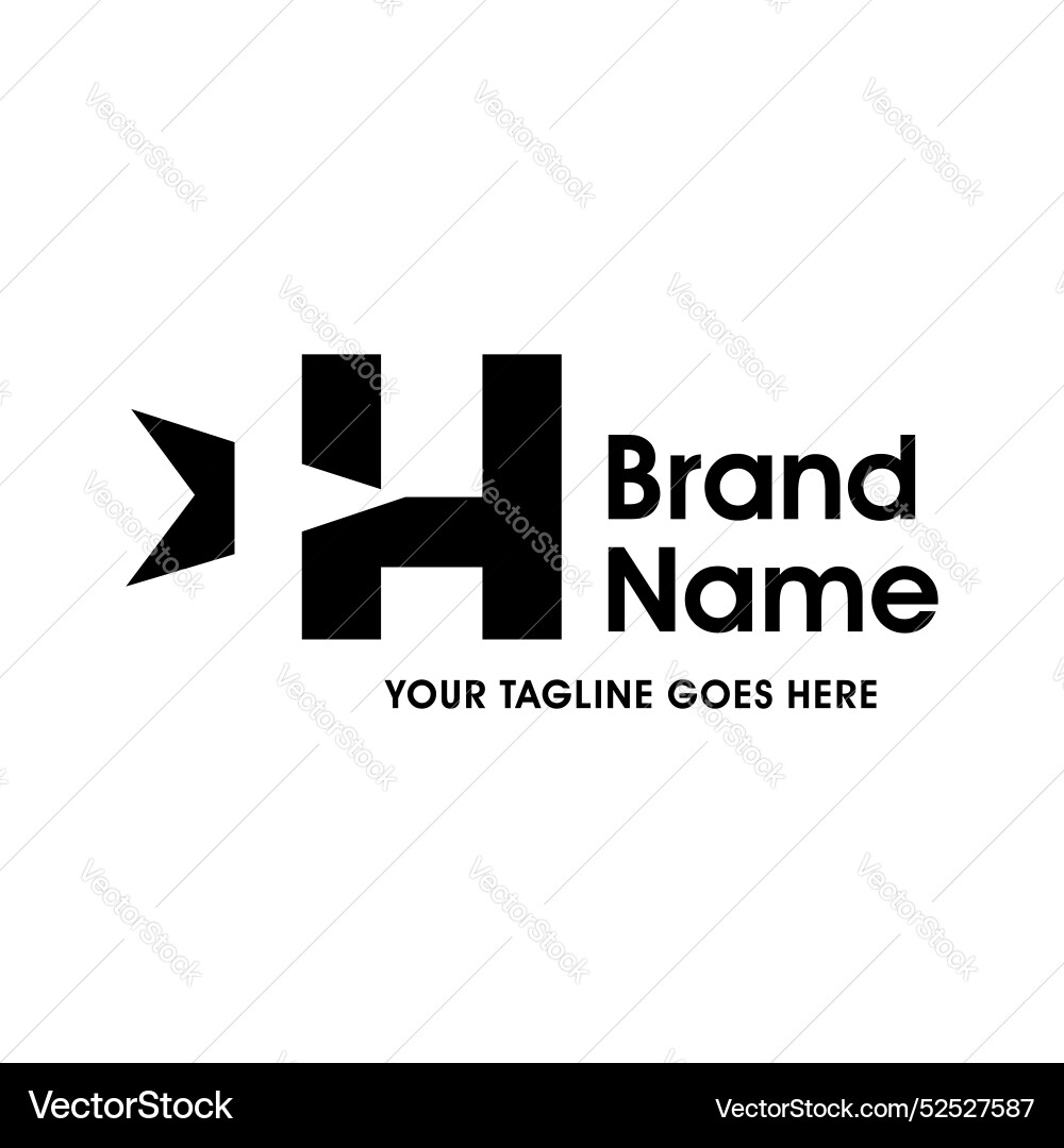 Simple and memorable initial h star logo Vector Image