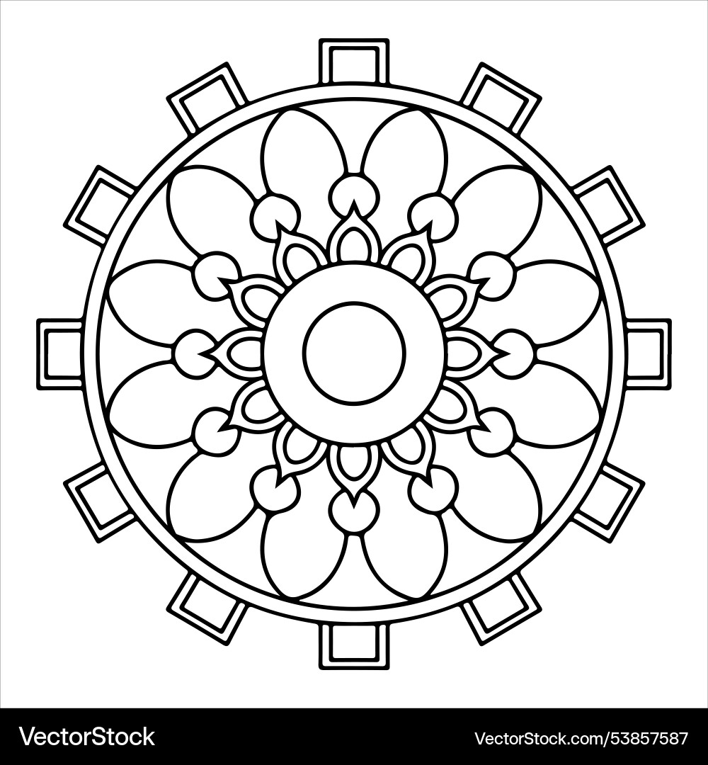 Simple mandala pattern stunning hand-drawn dector Vector Image