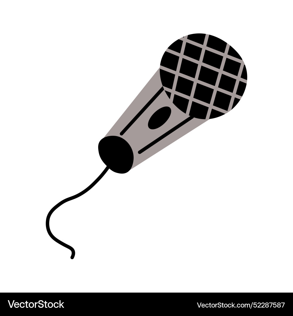 Simple minimalist gray and black microphone design
