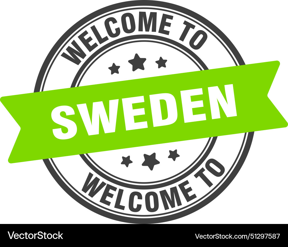 Welcome to sweden stamp round sign Royalty Free Vector Image