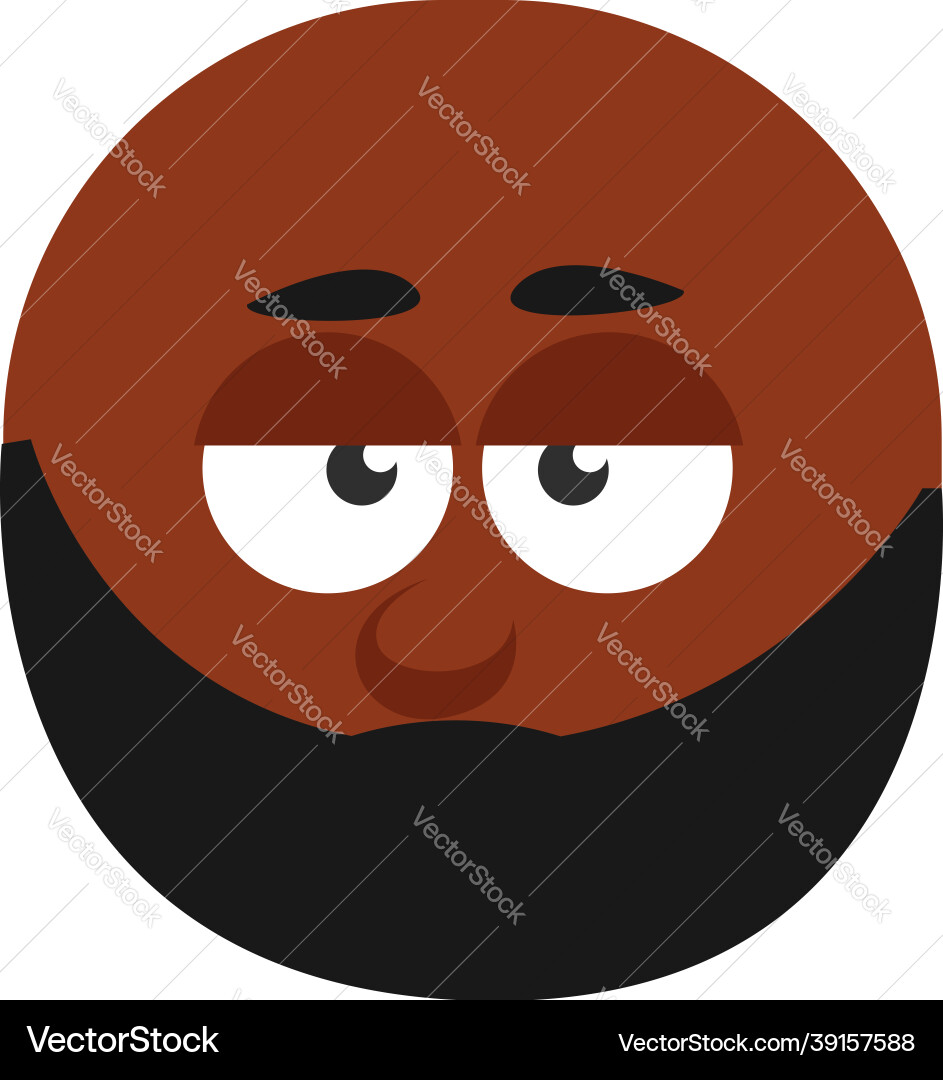 Bald man with dark beard on a white background Vector Image