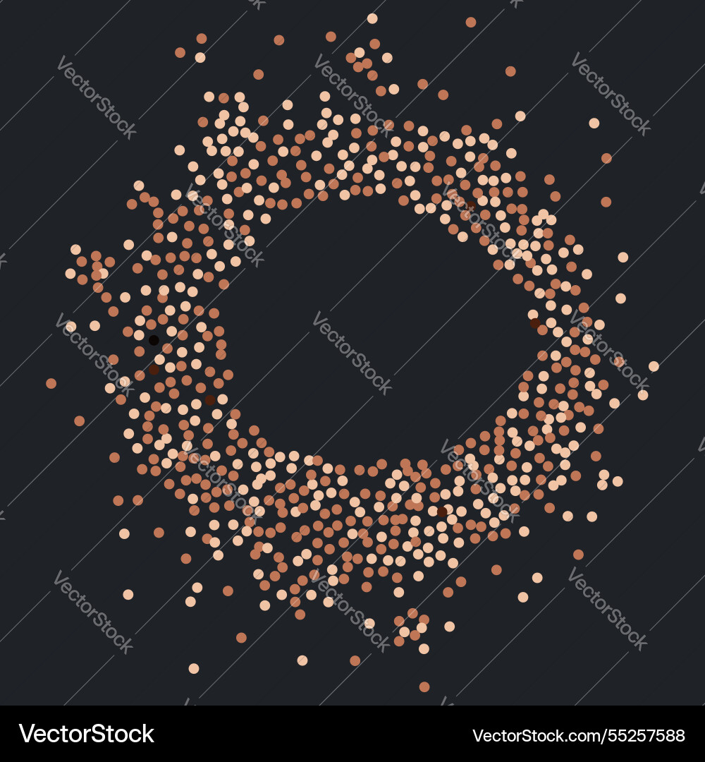 Brown circular dotted frame Royalty Free Vector Image
