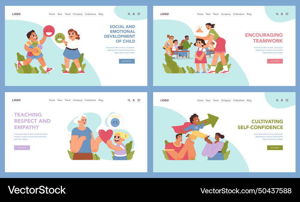 Child development set flat Royalty Free Vector Image