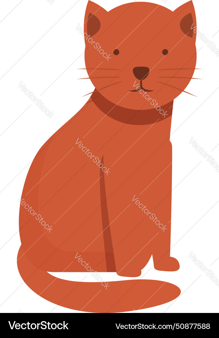 Comic red cat icon cartoon cute pet care Vector Image