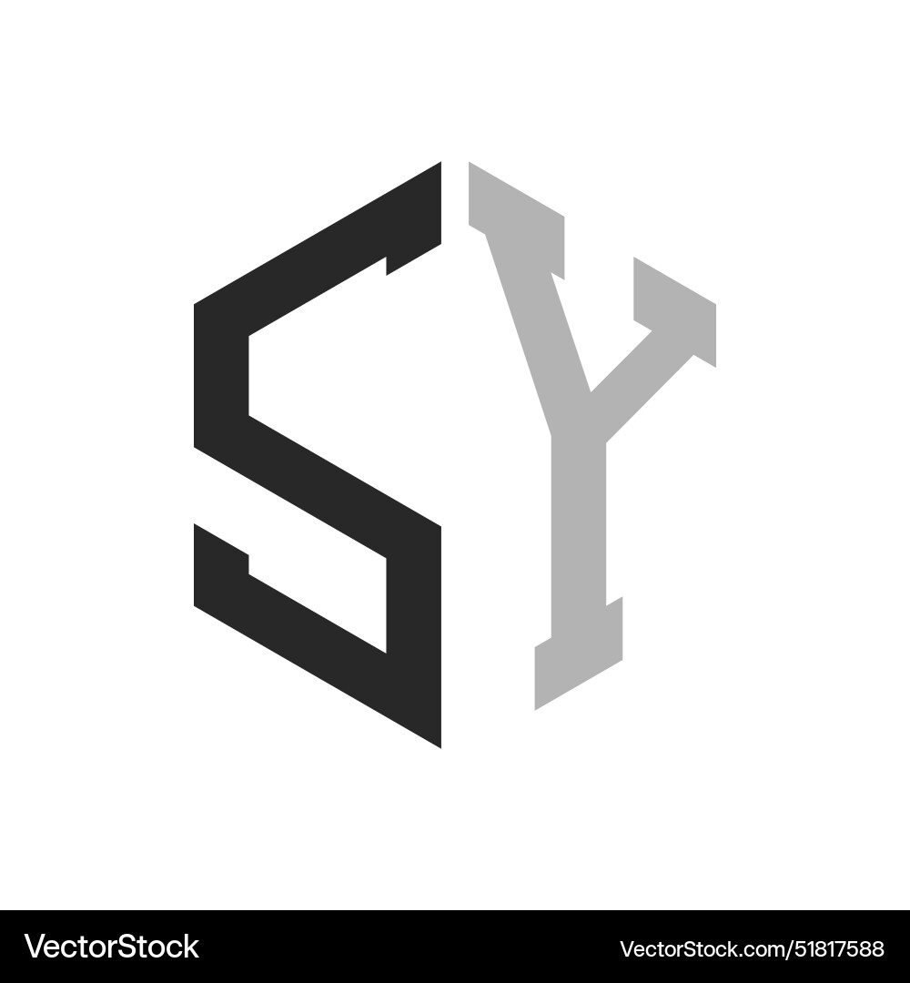 Modern unique hexagon letter sy logo design Vector Image