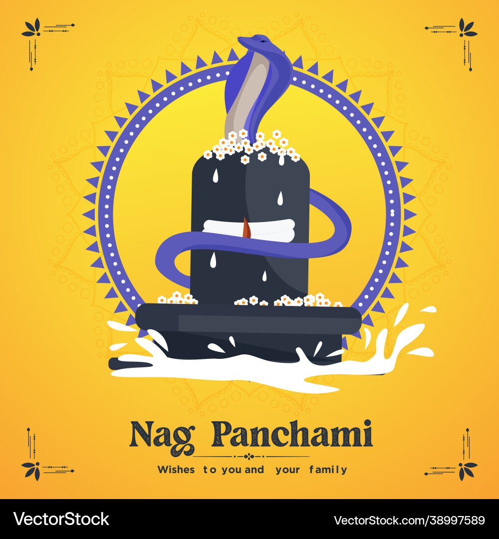 Banner happy nag panchami Royalty Free Vector Image