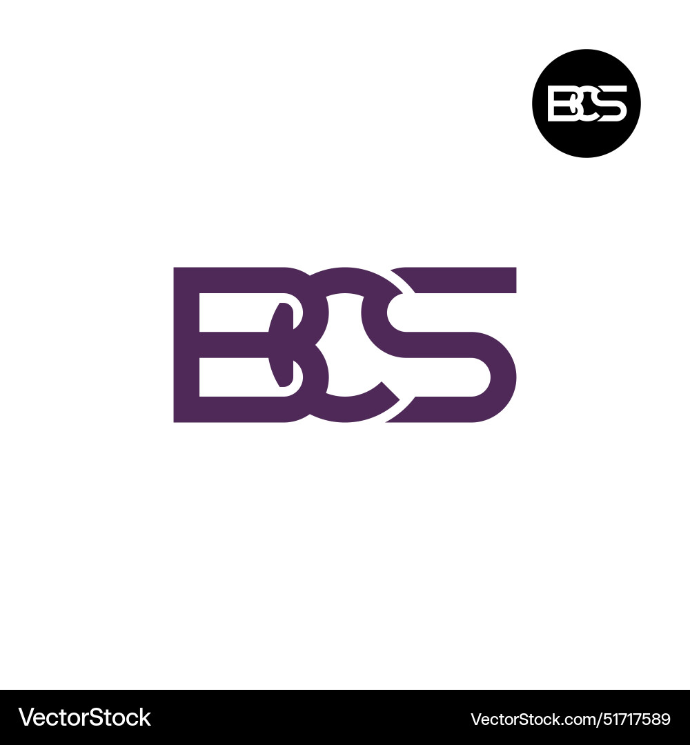 Bcs logo letter monogram design Royalty Free Vector Image