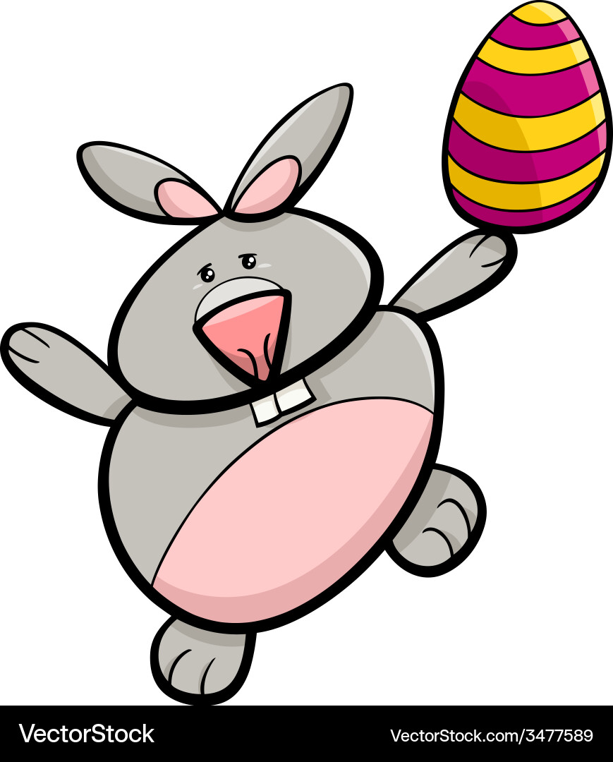 Bunny with easter egg cartoon Royalty Free Vector Image