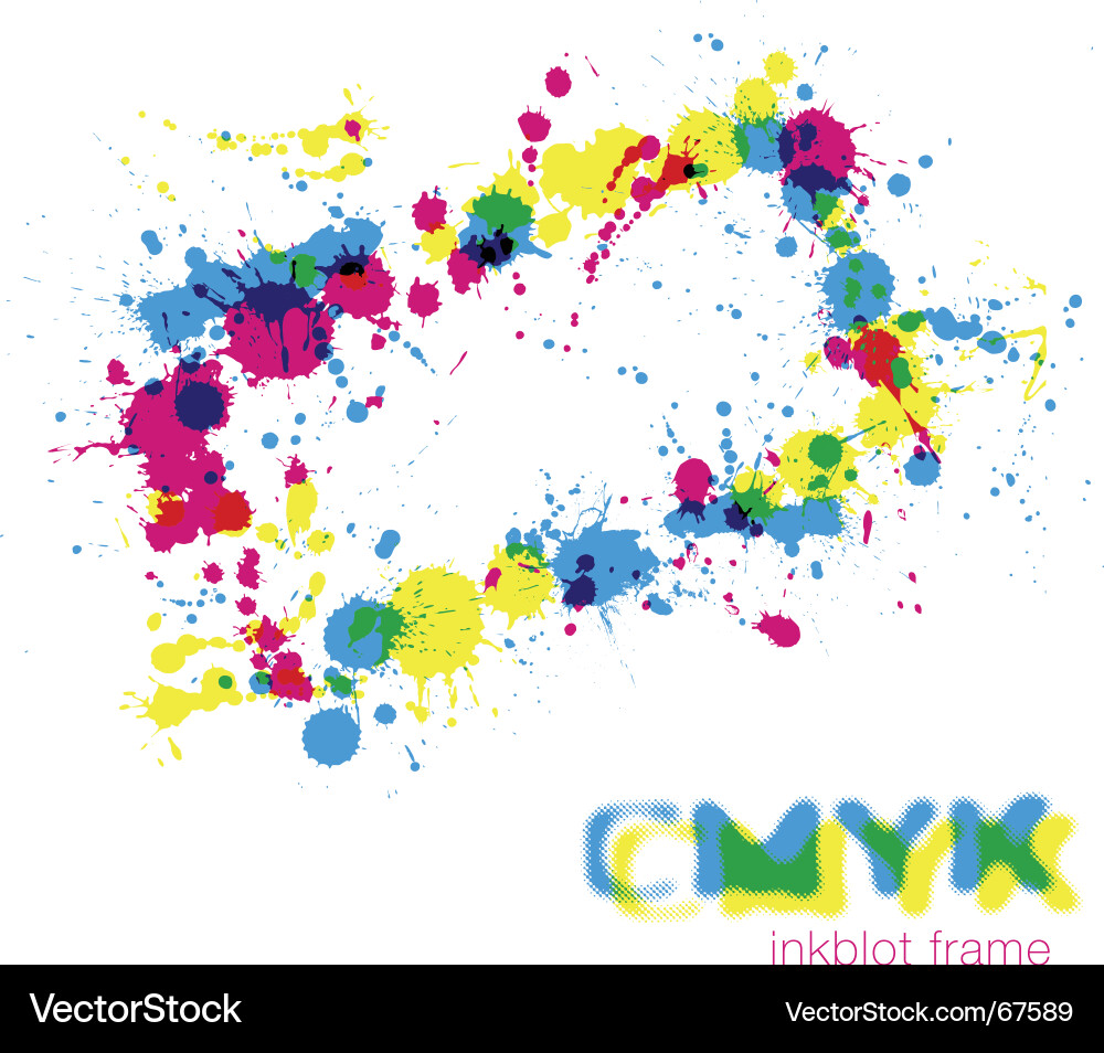 Colorful Ink Splatter Frame Royalty Free Vector Image