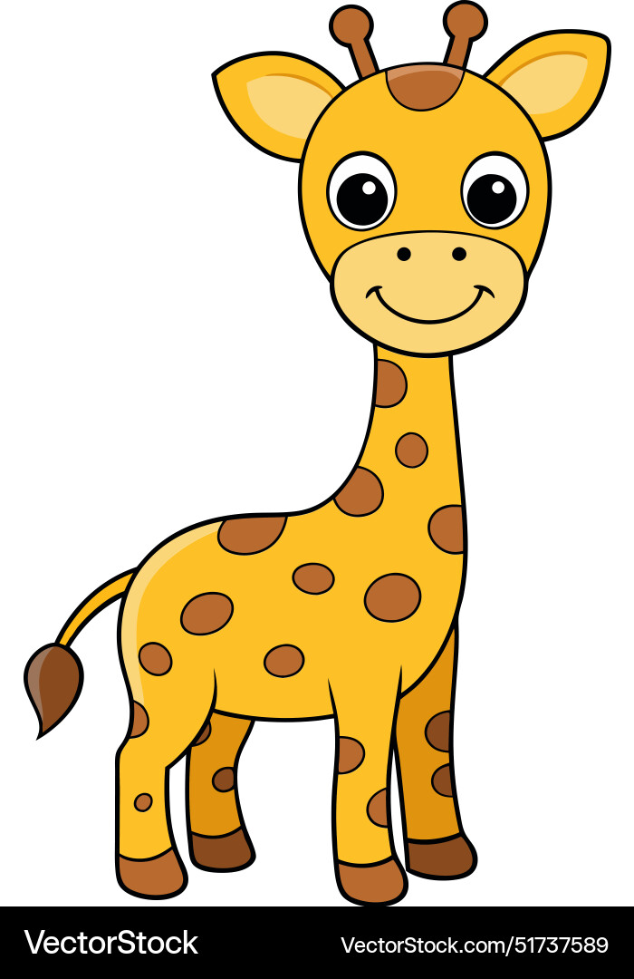 Cute giraffe cartoon icon Royalty Free Vector Image