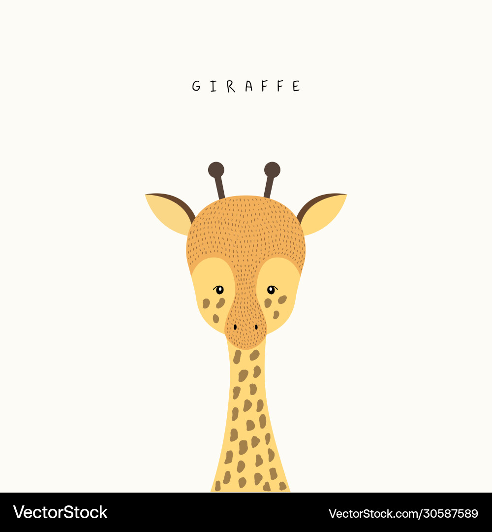 Cute hand drawn giraffe design Royalty Free Vector Image