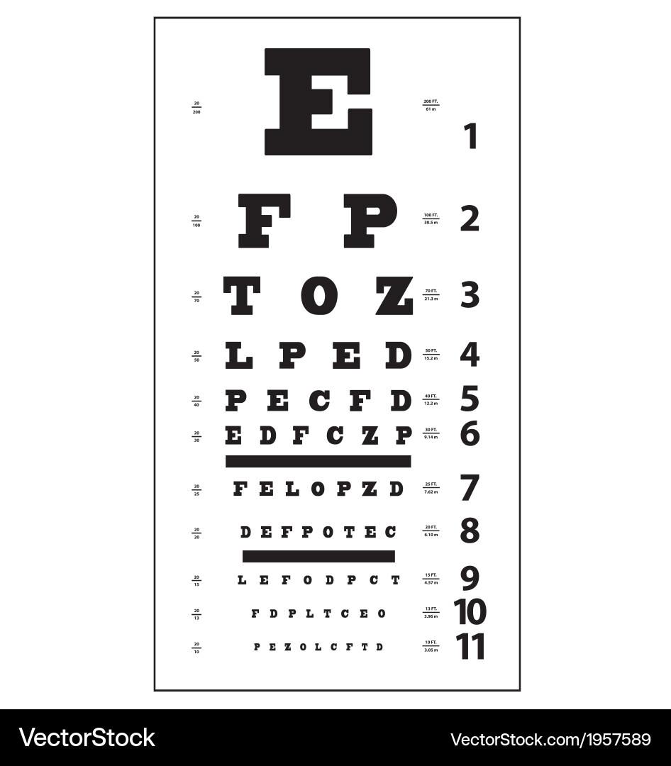 Eye Chart Test Royalty Free Vector Image - VectorStock