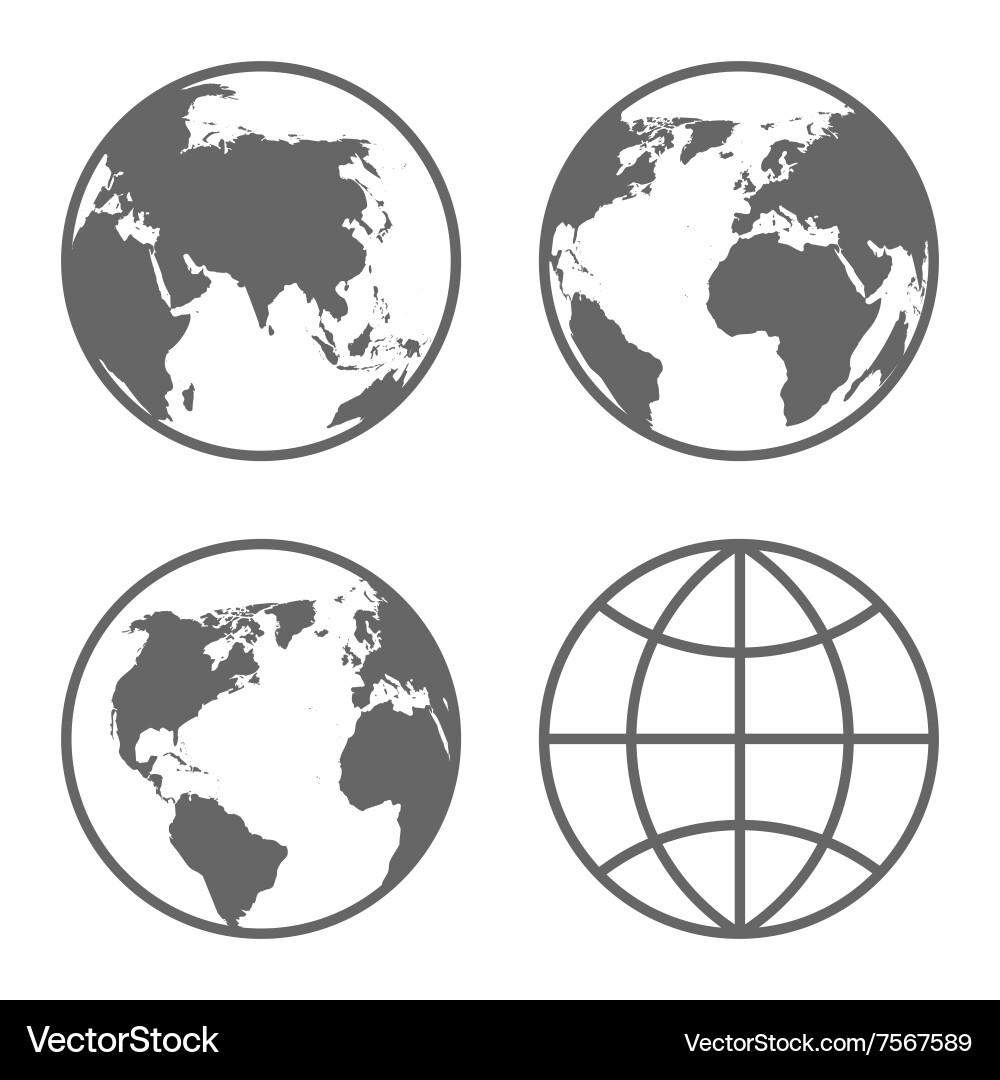 Globe icons set Royalty Free Vector Image - VectorStock