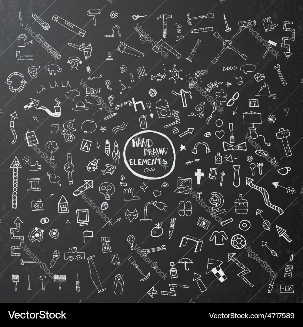 Hand drawn elements Royalty Free Vector Image - VectorStock