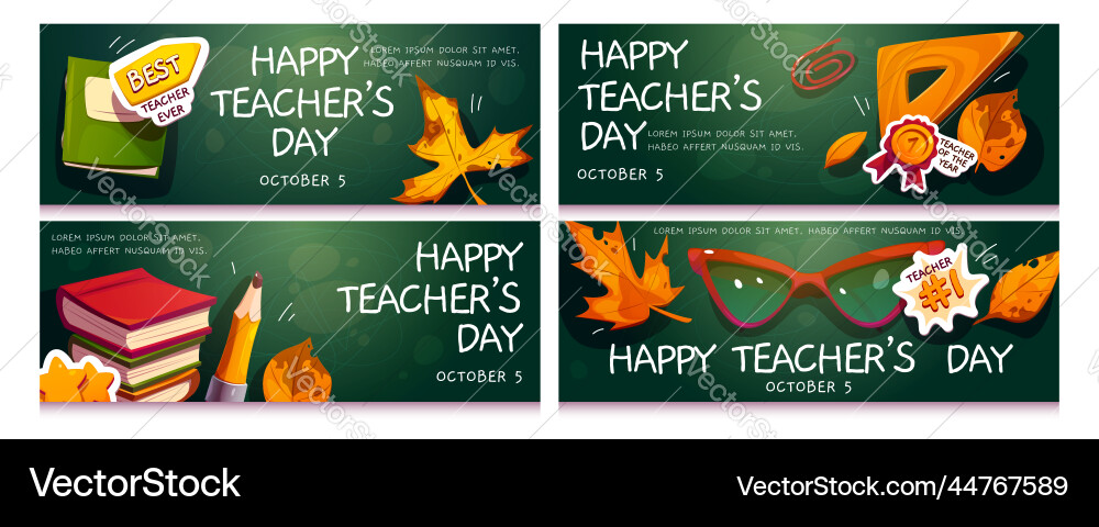 Happy Teacher Appreciation Banners Royalty Free Vector Image