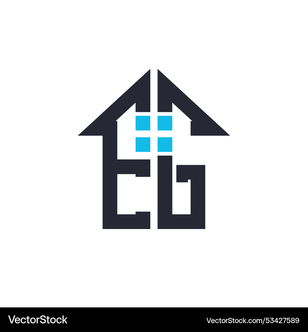Initials eg house logo design creative letter eg Vector Image