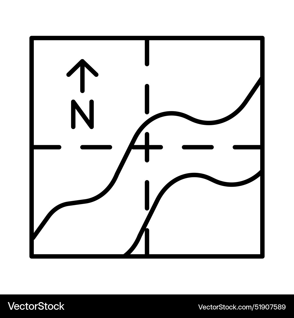 Map icon in thin line style graphic design Vector Image