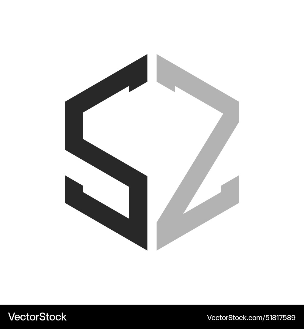 Modern unique hexagon letter sz logo design Vector Image