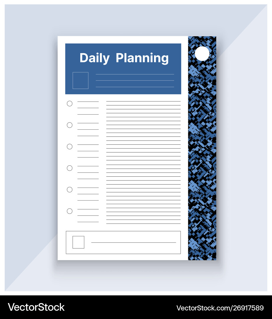Template daily plan Royalty Free Vector Image - VectorStock