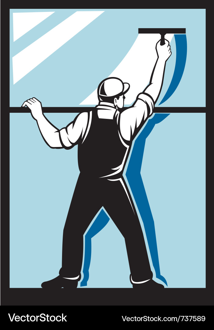Window washer worker Royalty Free Vector Image