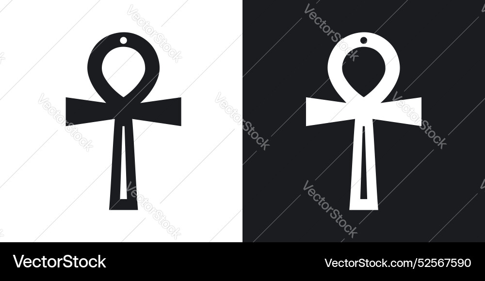 Ankh icon set on white background Royalty Free Vector Image