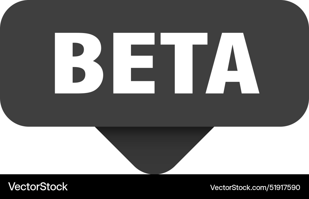 Beta sticker beta sign on transparent background Vector Image
