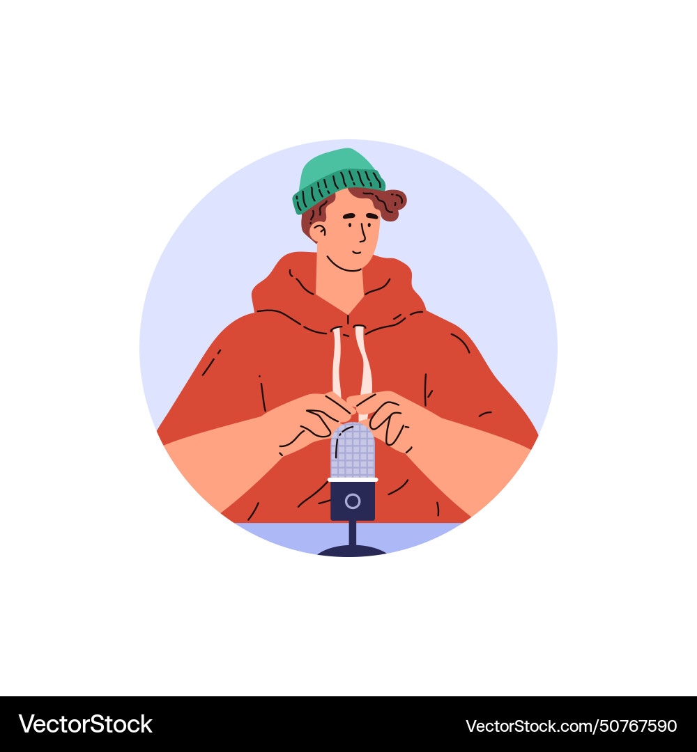 Cheerful asmr artist Royalty Free Vector Image