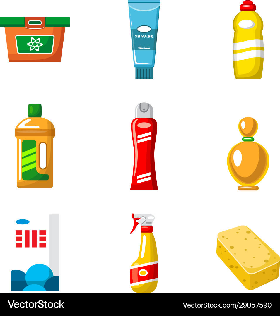 Household Cleaning Products Collection Royalty Free Vector