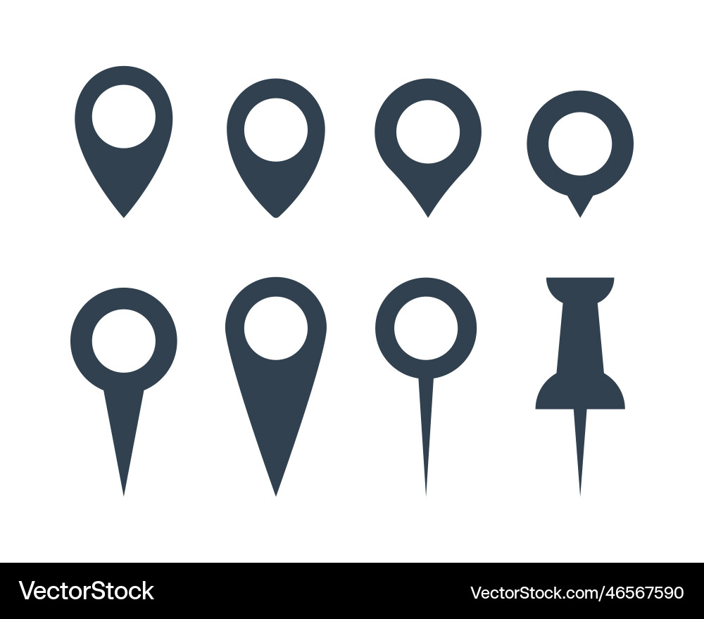 Location icon with map pointer Royalty Free Vector Image