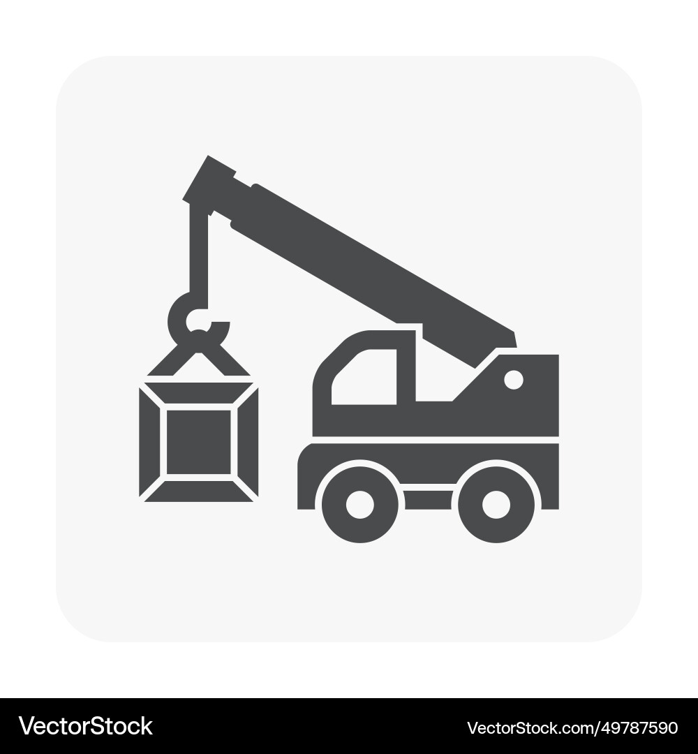 Mobile crane icon lifting equipment Royalty Free Vector