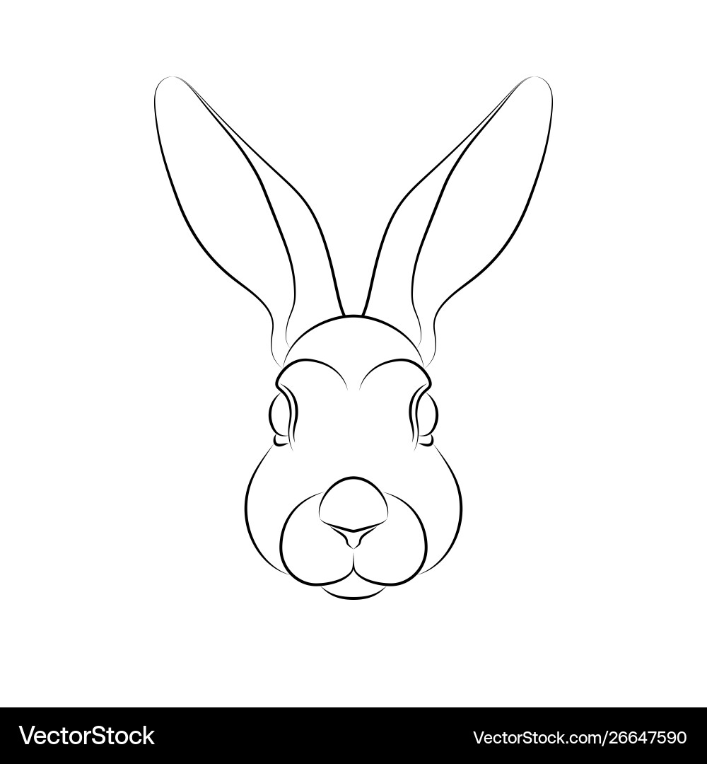 Outline stylized rabbit portrait on white Vector Image