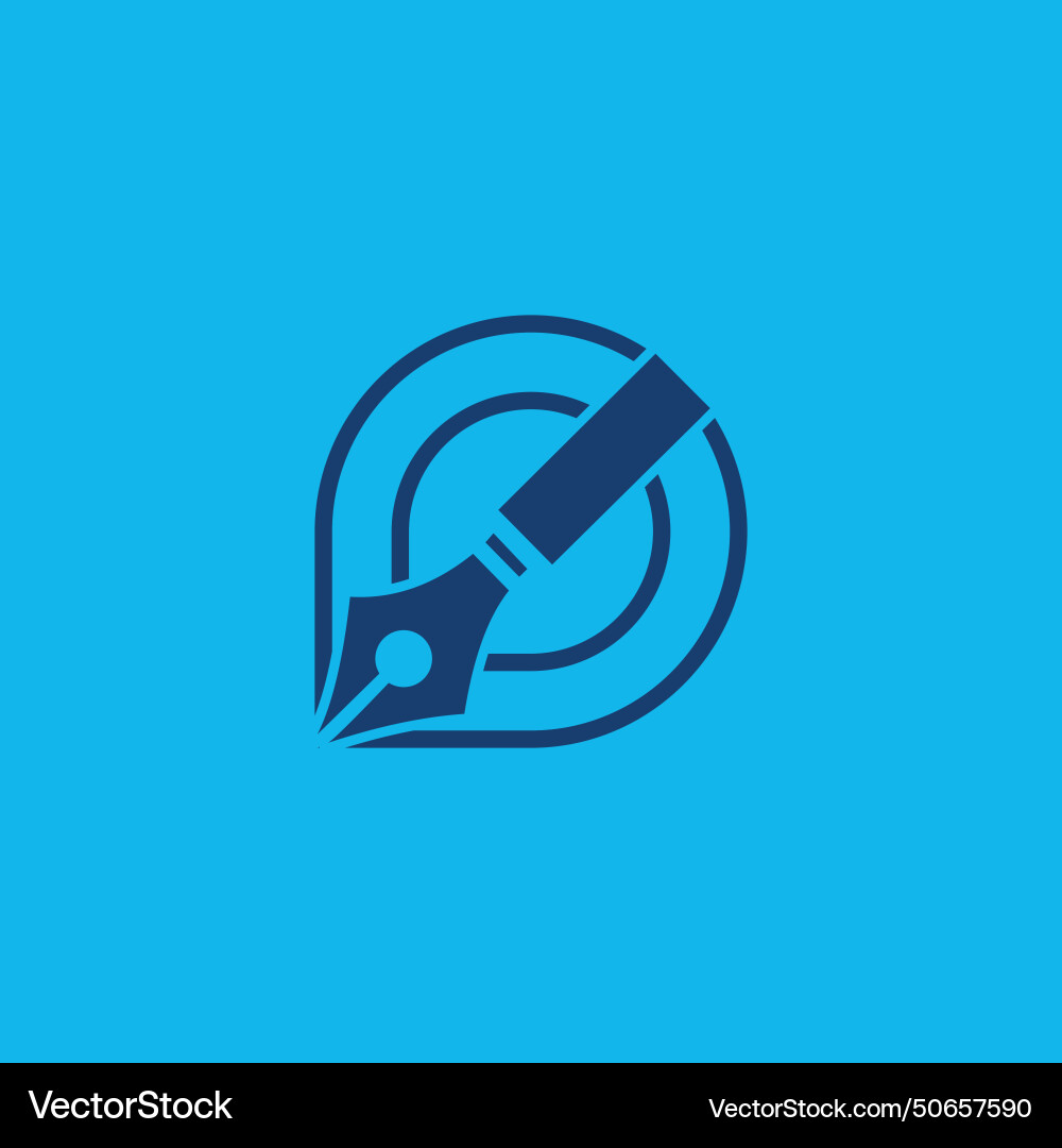 Pen tool cursor logo Royalty Free Vector Image