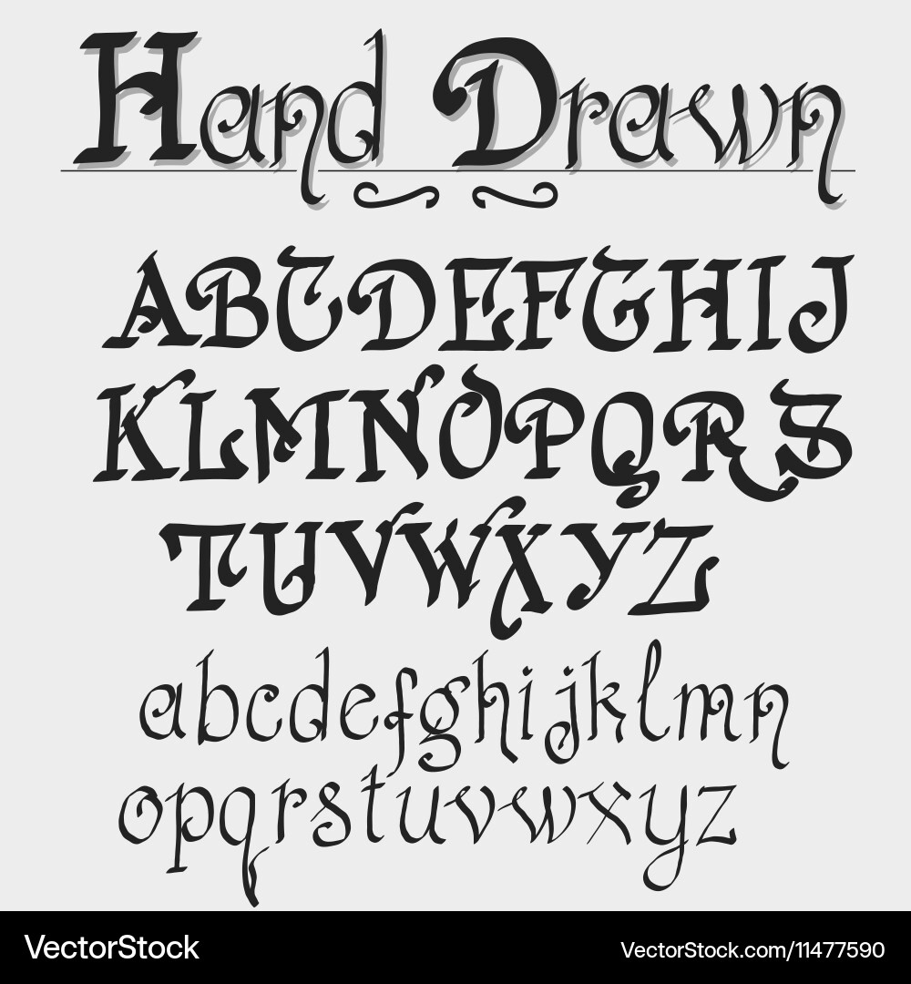 Vintage alphabet hand drawn font Royalty Free Vector Image