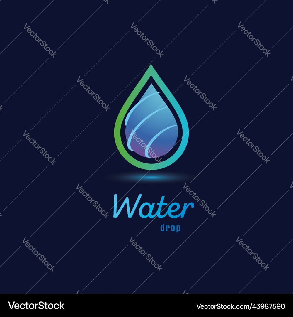 Water drop stylized symbol logo template Vector Image