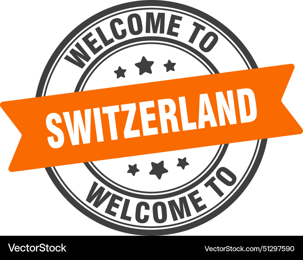Welcome to switzerland stamp round Royalty Free Vector Image